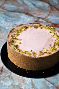 Eggless Baked Rose Cheesecake Recipe – Gayathri's Cook Spot